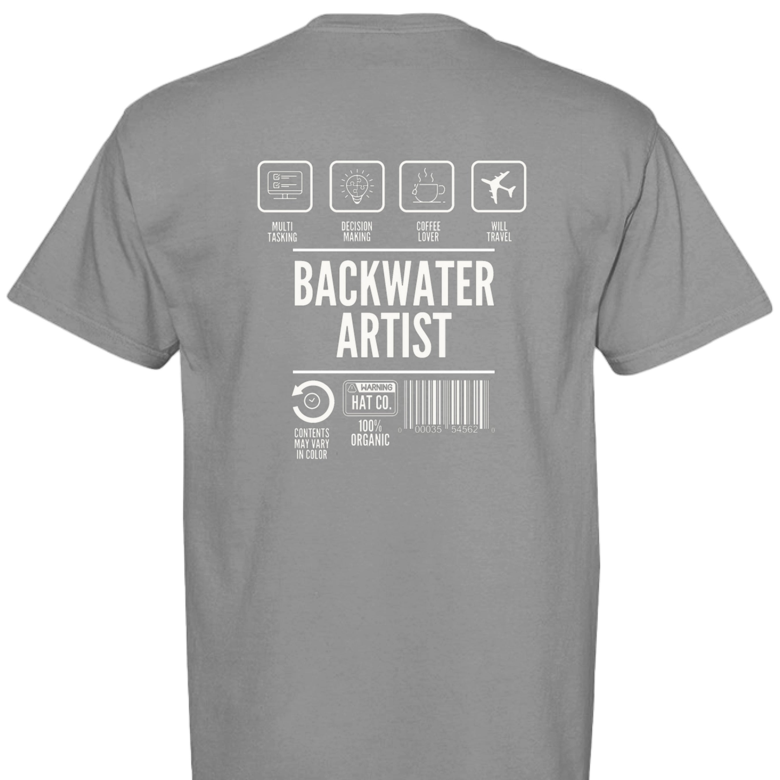 Backwater Artist White Logo Tee – Backwater Hat Co